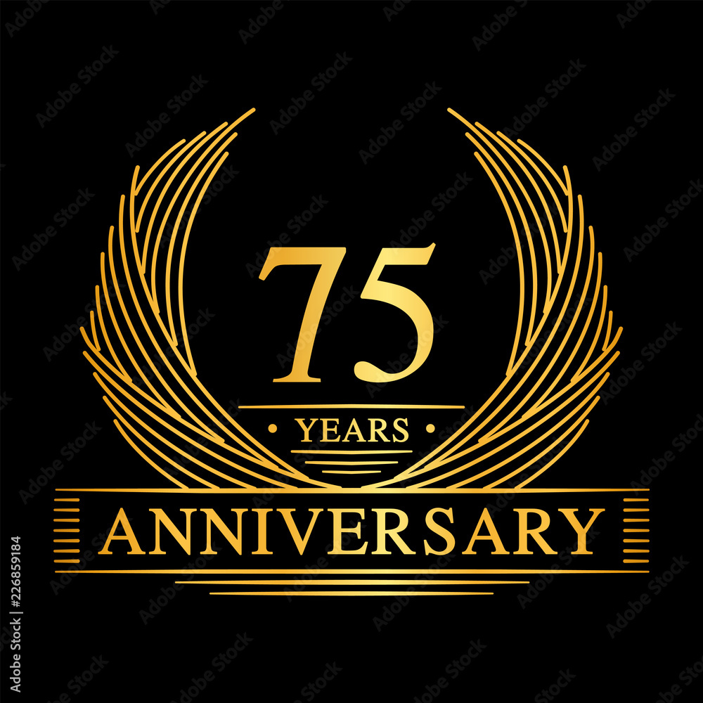 75 years design template. 75th anniversary. Vector and illustration ...