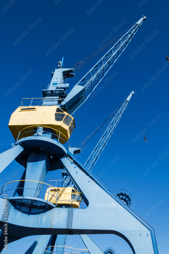 Hafenkran im Stadthafen von Rostock Stock Photo | Adobe Stock