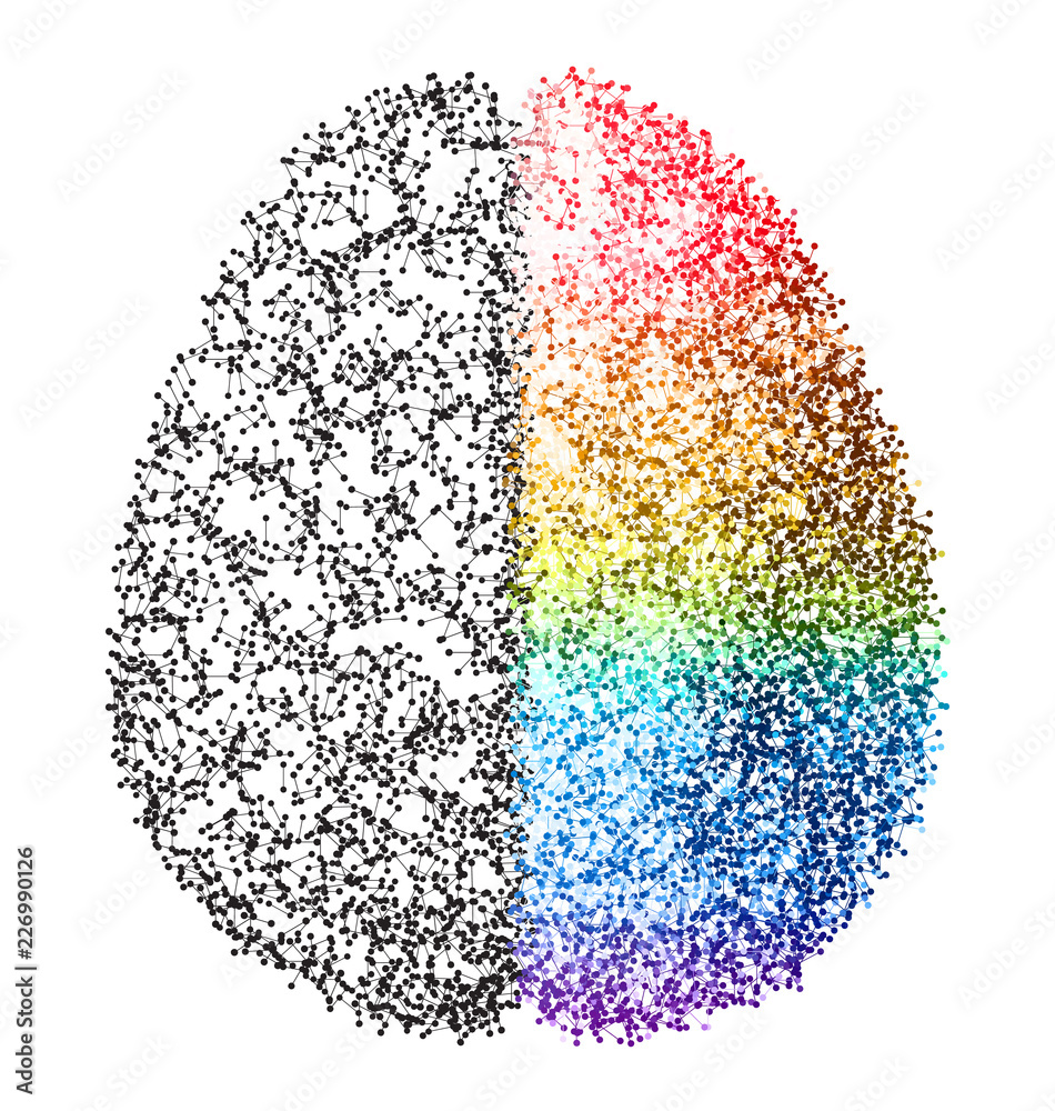 Stock-Vektorgrafik „Creative concept of the human brain - left and ...