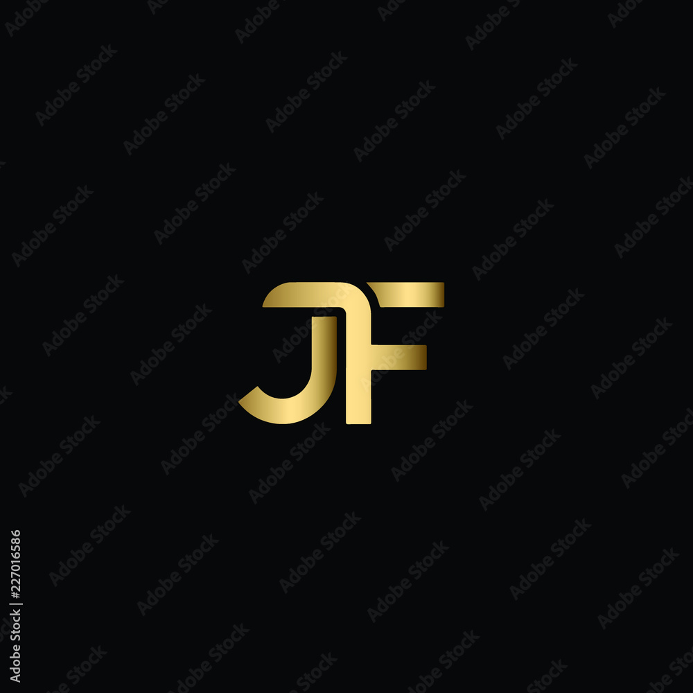Minimal Solid Letter JF Logo Design Using Letters J F In Vector Format Stock Vector | Adobe Stock