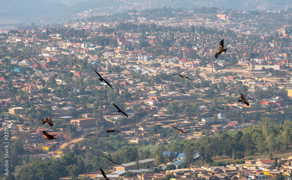 Kigali capital city of Rwanda in East Africa. Cityscape view of Kigali ...