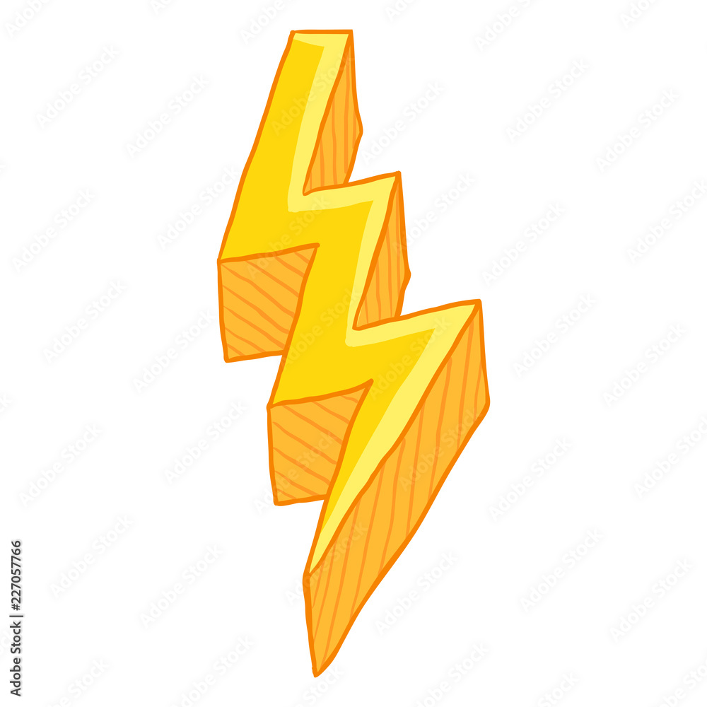 Vector Single Cartoon Illustration - Yellow Thunder Lighting Symbol ...
