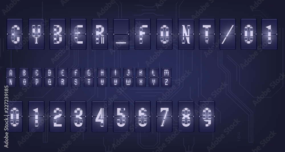 Futuristic vector Font design. Letters and Numbers for web and app ...