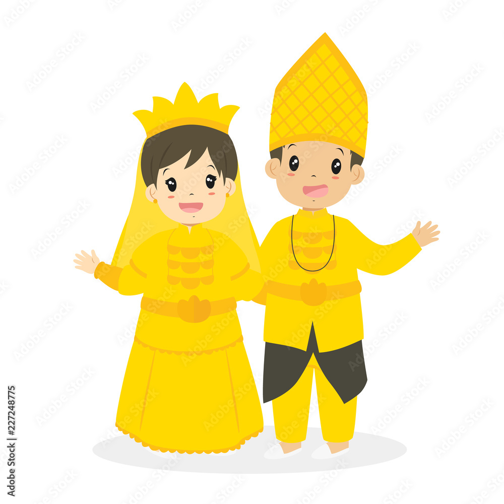 Indonesian children wearing Central Sulawesi traditional dress and ...