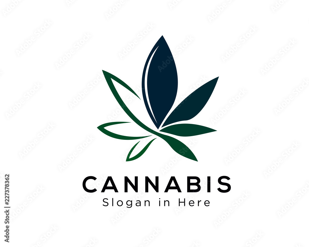 cannabis leaf logo design Stock Vector | Adobe Stock
