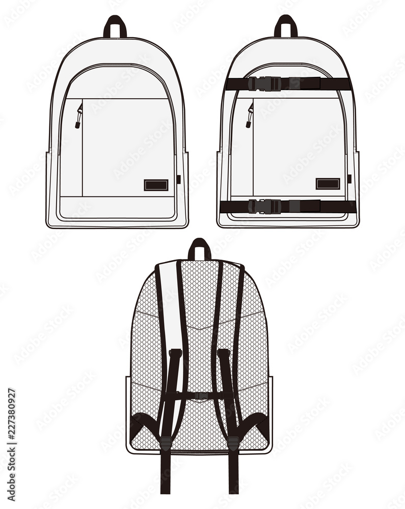 Backpack vector illustration flat sketches Stock Vector | Adobe Stock