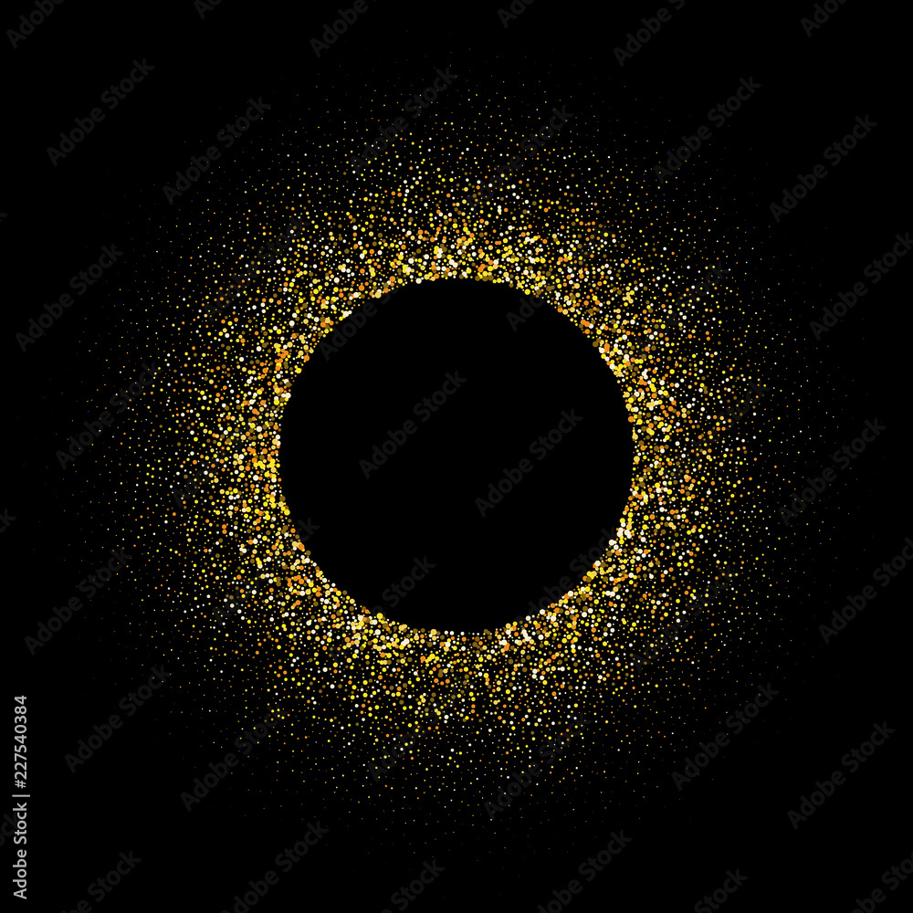 Vector golden glitter background with copy space. Golden star dust glam ...