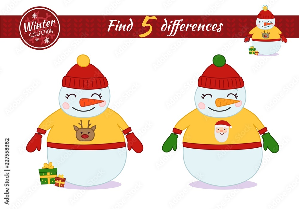 Find differences. Educational game for children. Cartoon vector ...