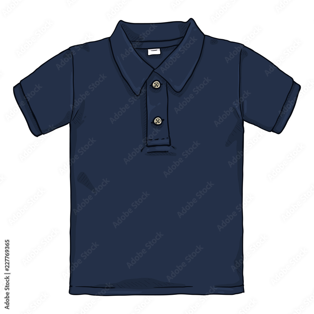 Vector Single Cartoon Illustration - Dark Blue Polo Shirt Stock Vector ...