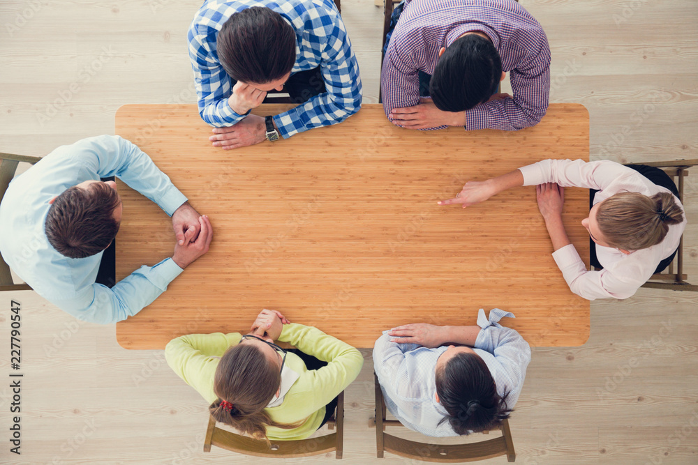 People team pointing to blank copy space Stock Photo | Adobe Stock