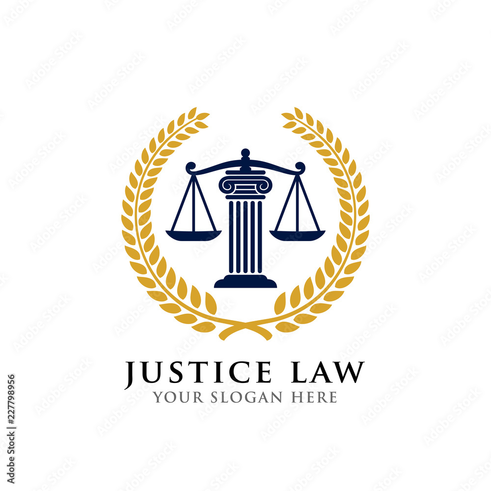 justice law badge logo design template. emblem of attorney logo vector ...