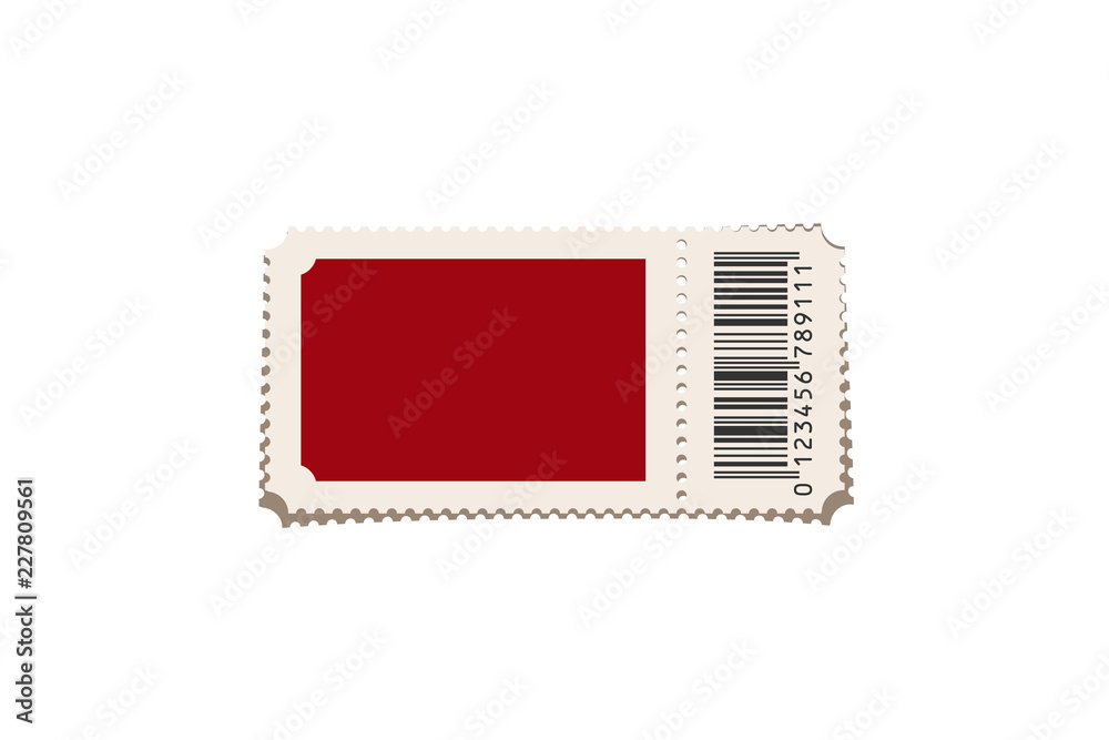 Red ticket template isolated on white background. Vector design element ...