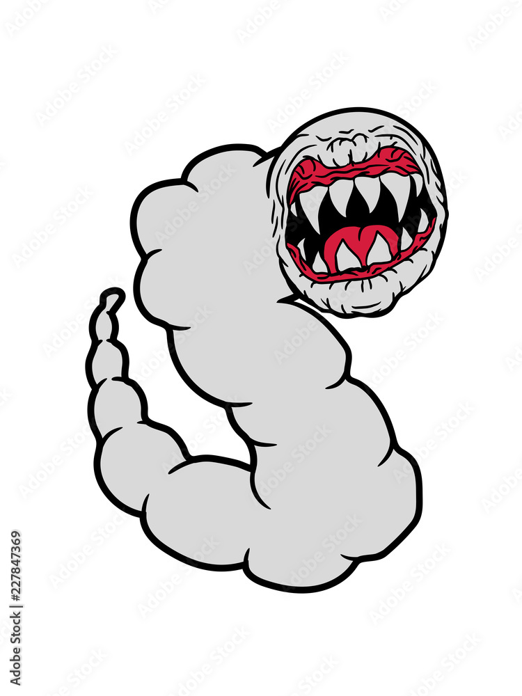 Ilustração monster hässlich fressen zähne gefährlich horror halloween ...