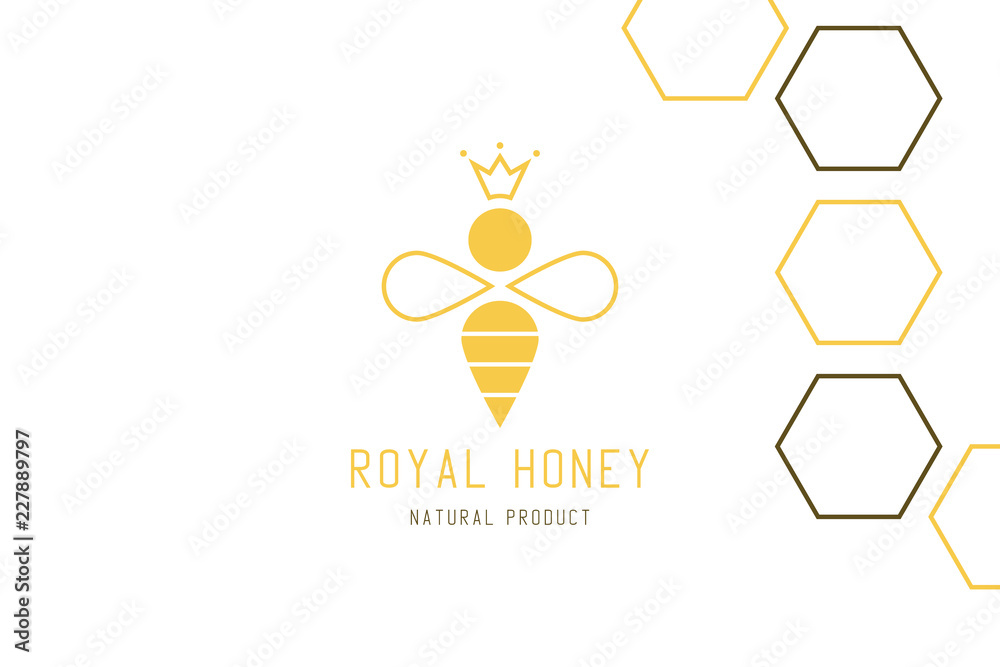 Royal bee logo design. Stock Vector | Adobe Stock