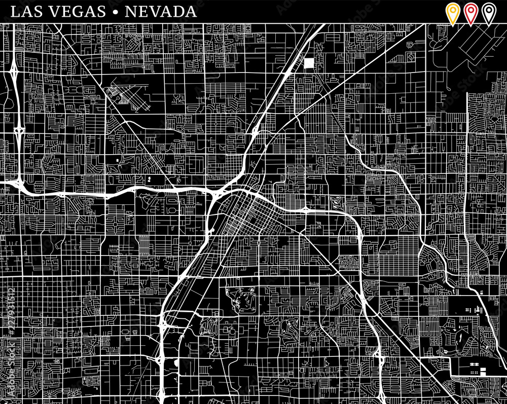 Simple map of Las Vegas, Nevada Stock Vector | Adobe Stock
