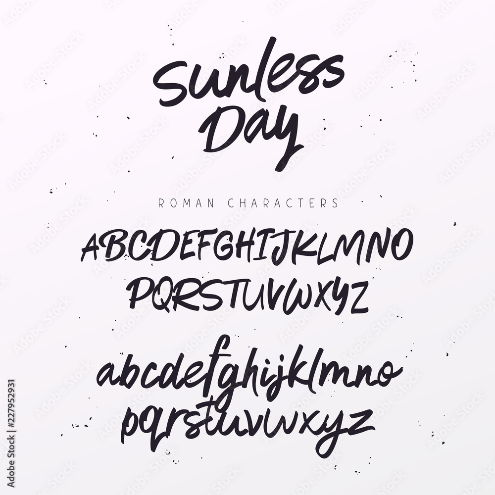 Script Font. Brush painted letters. Vector hand drawn alphabet Stock ...