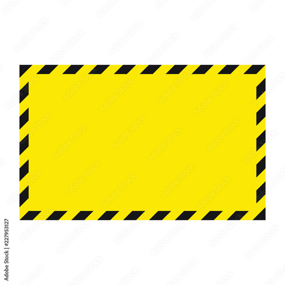 Black and yellow warning line striped rectangular background, yellow ...
