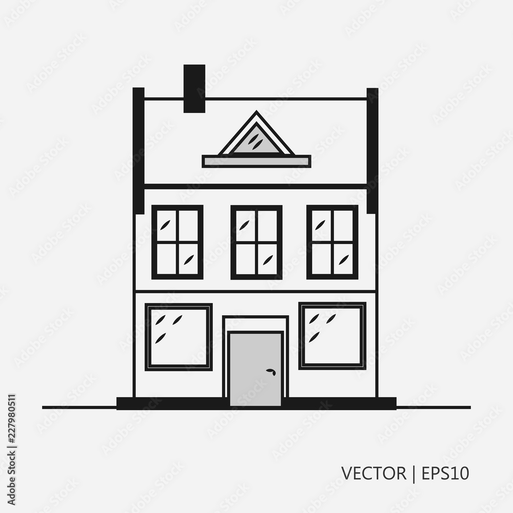 Geometric House Sketch