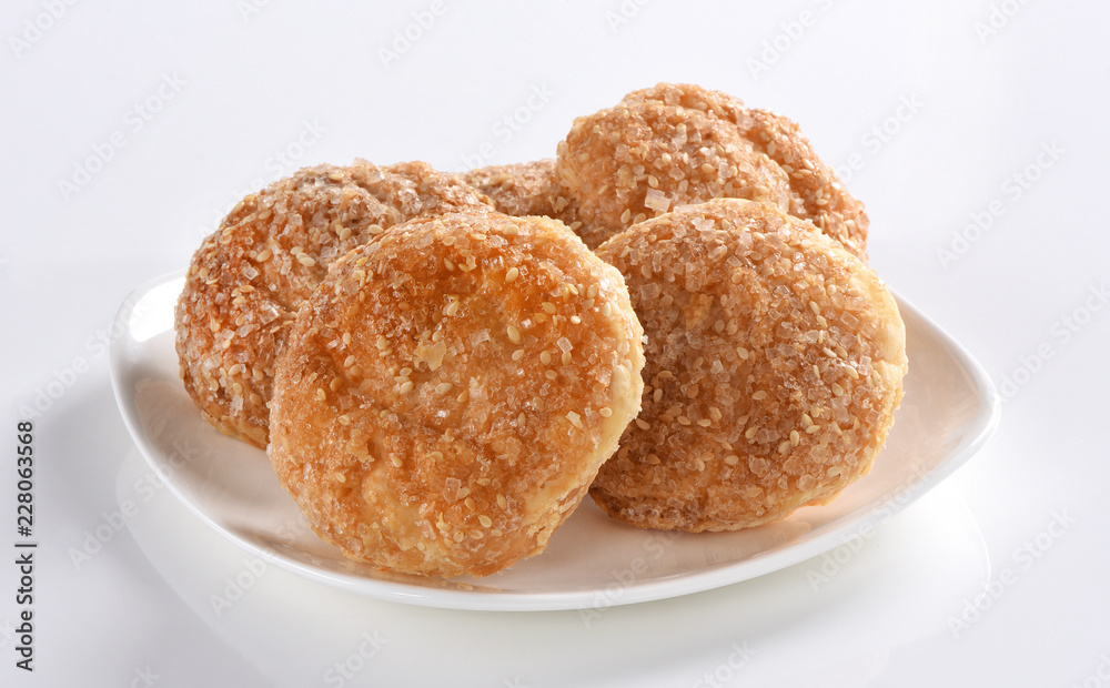 Puff Pastry. Famous assorted puff snacks including sugar stick ...