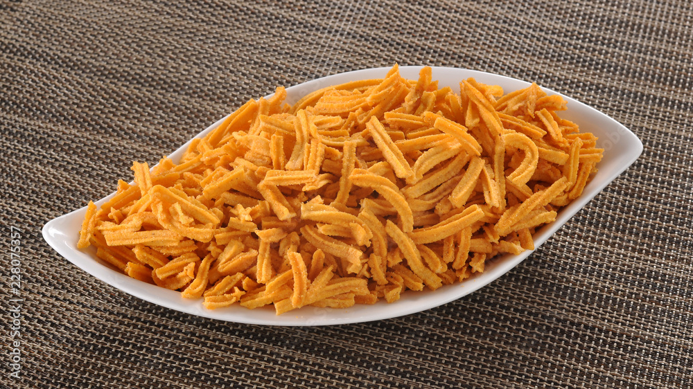 Sev (Punjabi), A Crunchy noodles type spicy snack made from gram flour ...