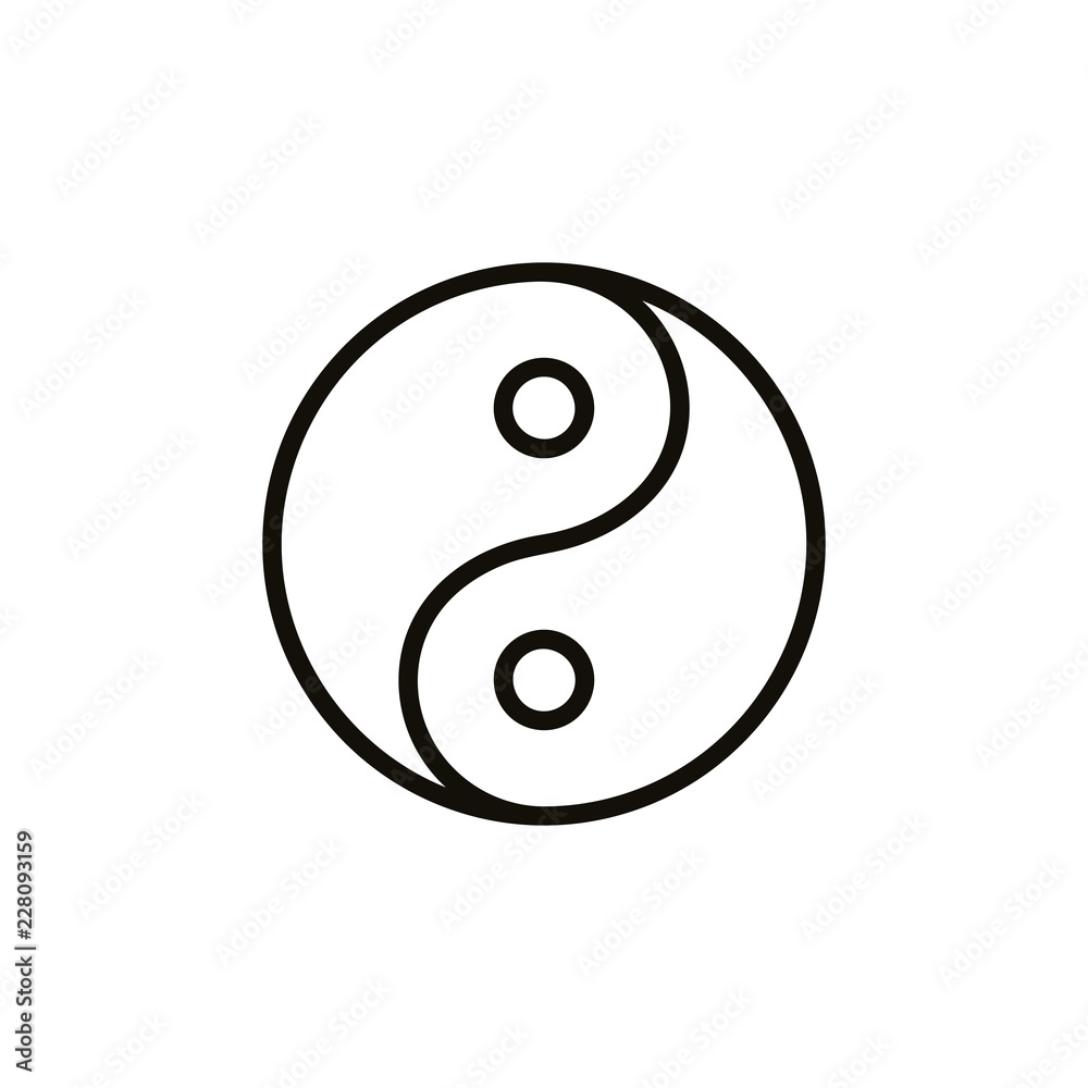 Yin and yang symbol outline. Clipart image isolated on white background ...