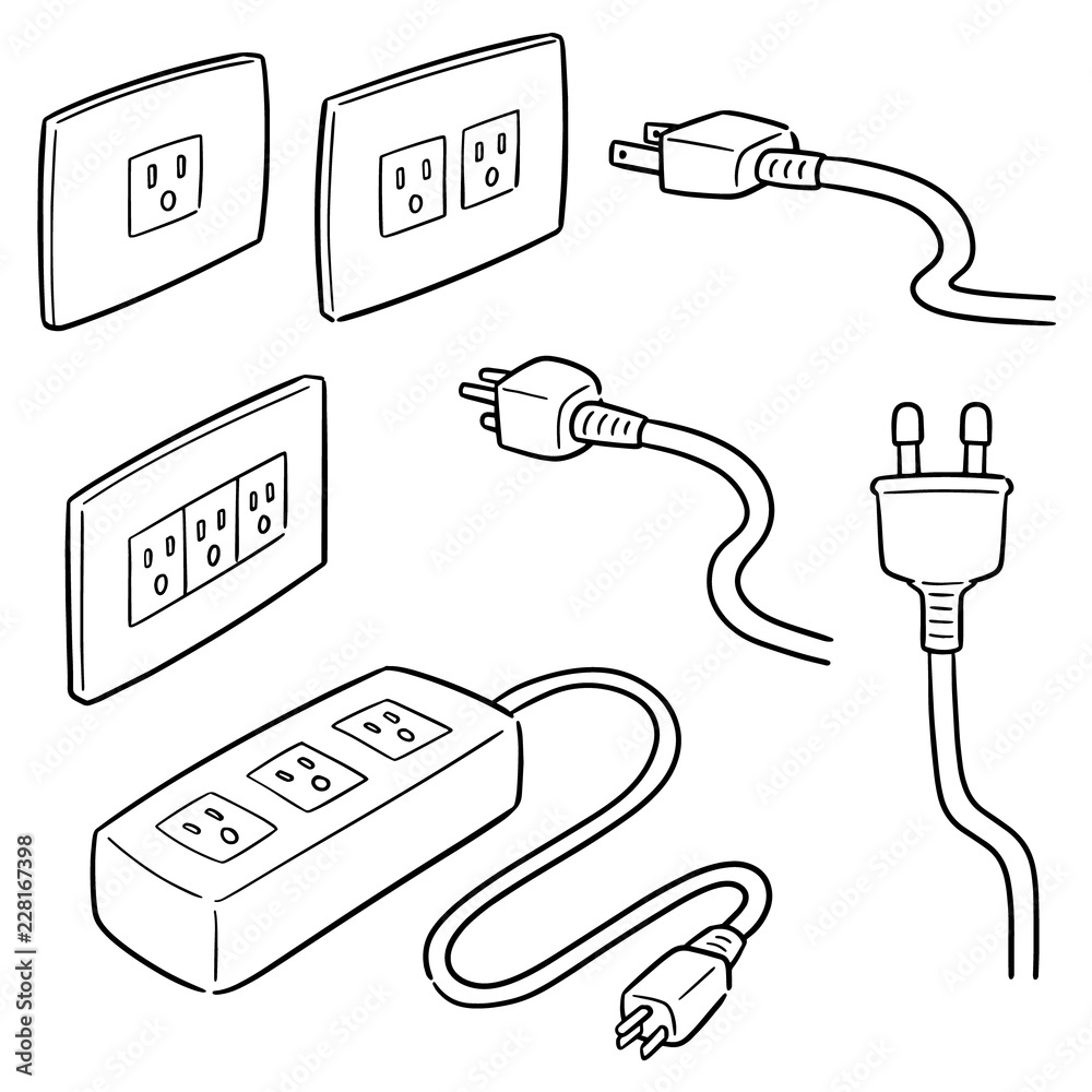 vector set of plugs Stock Vector | Adobe Stock