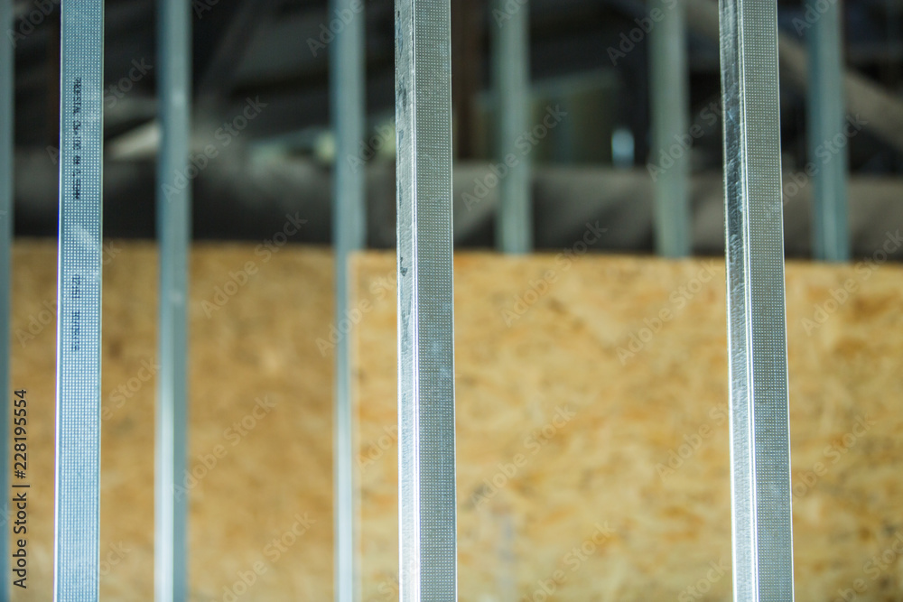 Foto de Stock metal frame for plasterboard partitions and walls ...