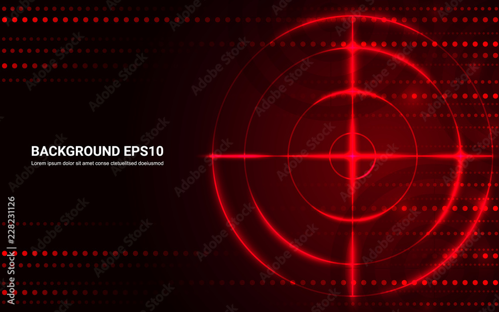 Abstract red target, shooting range on black background. Vector ...