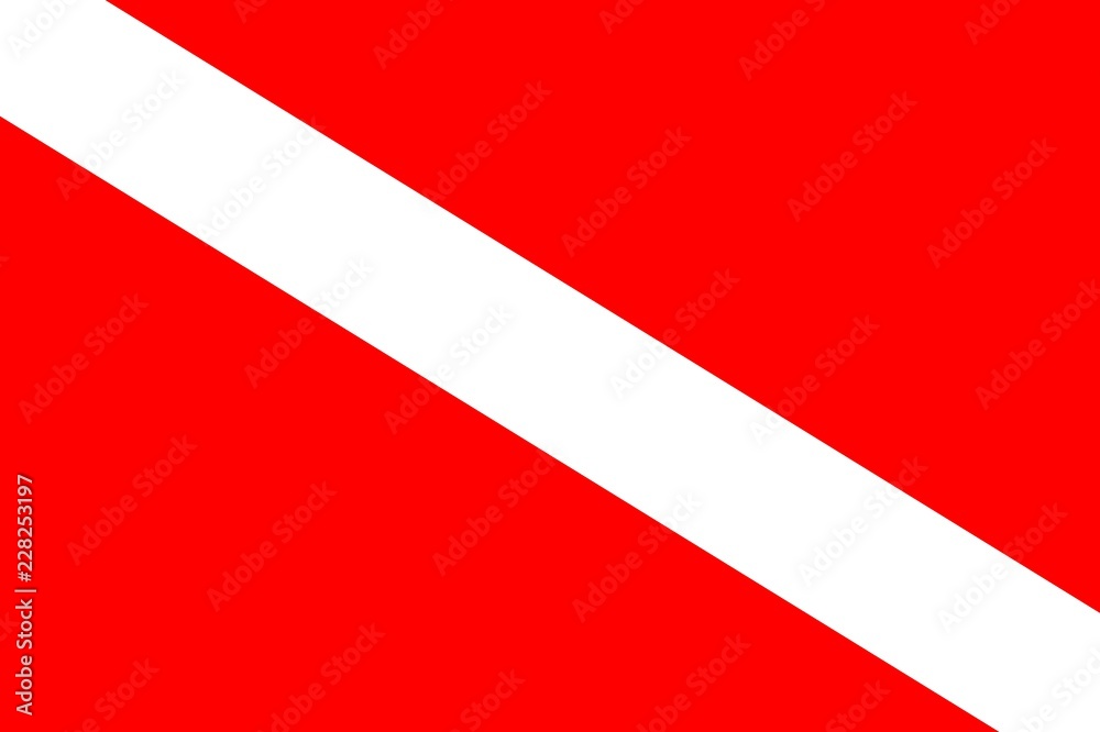 International Scuba Diving flag signaling diver is underwater Stock ...