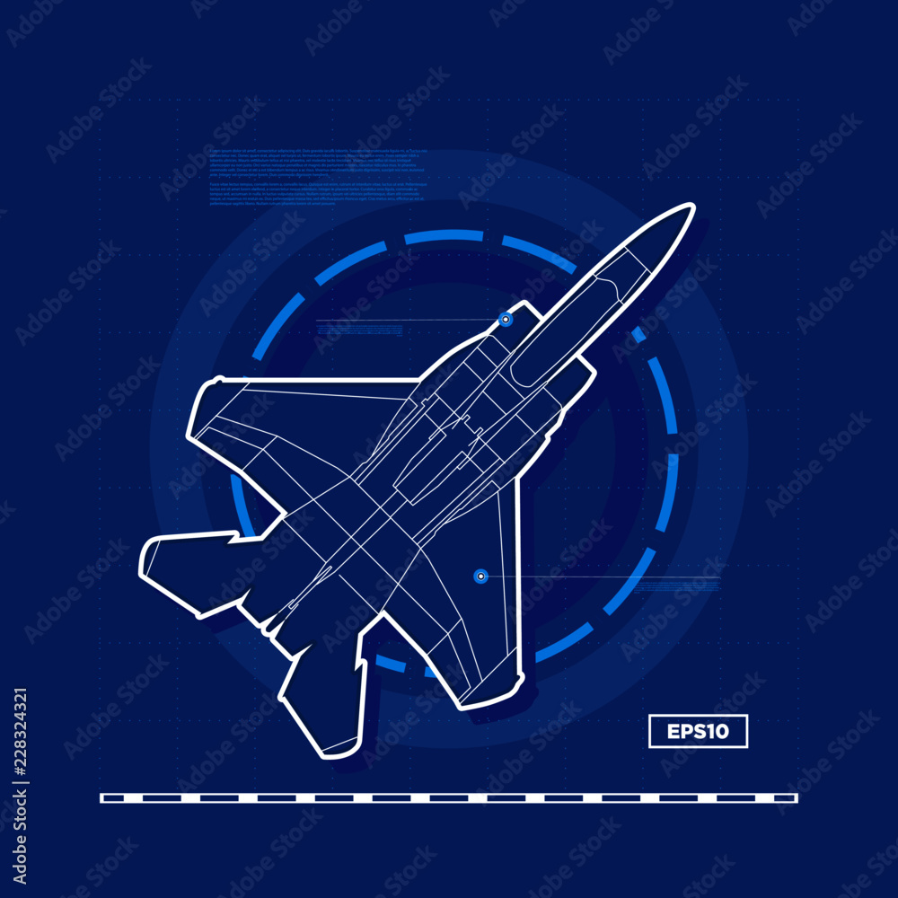 Future war plane blueprint Stock Vector | Adobe Stock