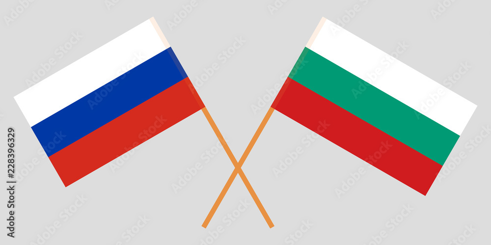 Bulgaria and Russia. The Bulgarian and Russian flags. Official colors ...