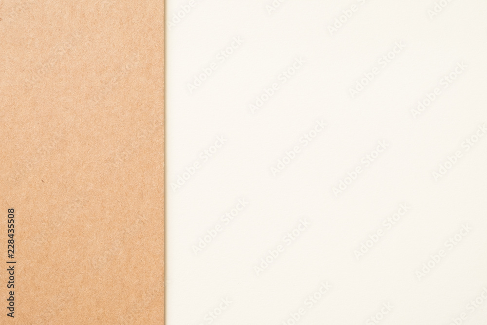 Kraft paper sheet overlap with brown and white colors for background ...