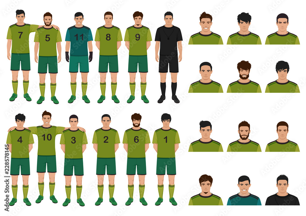 vector illustration of soccer player, football team people Stock Vector ...