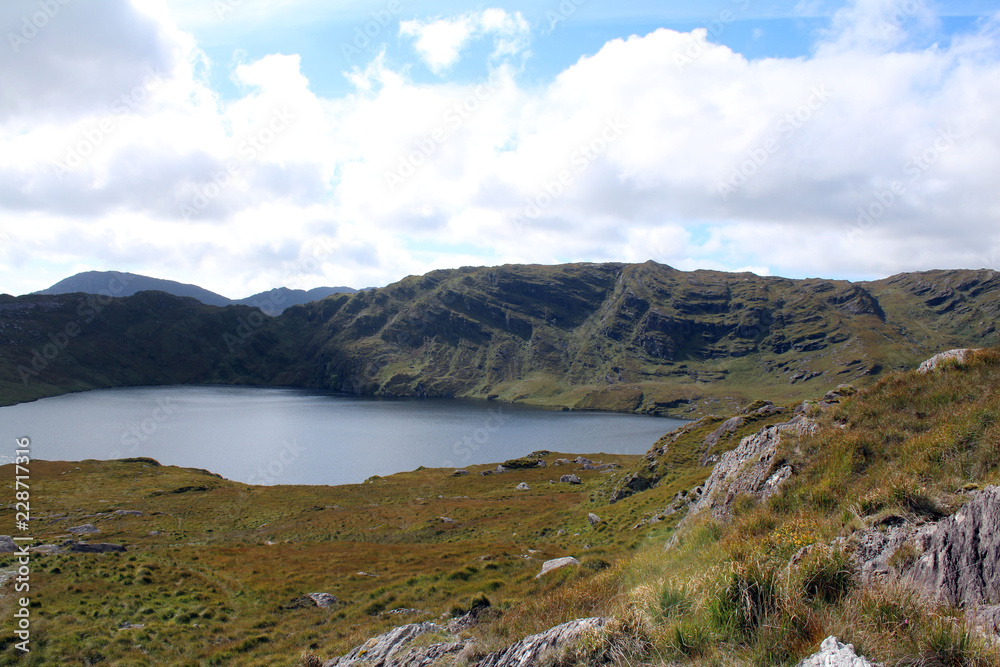Barley Lake Glengarriff near the Cork Kerry Mountains Stock Photo ...