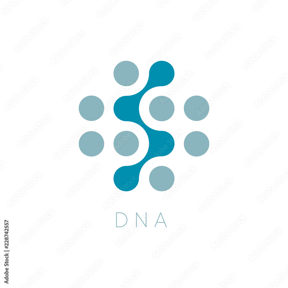 Circles Vector Icon. DNA Logo Template. Science Logotype. Dots abstract ...
