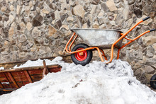 Winter Wheelbarrow Free Stock Photo - Public Domain Pictures