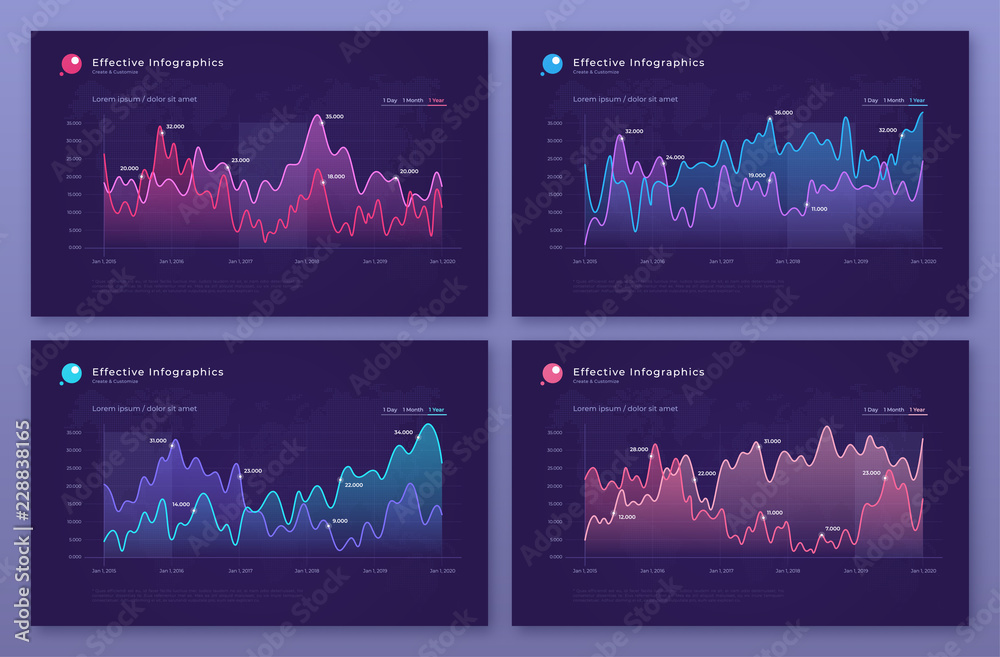 Vector modern infographic backgrounds with statistic diagrams Stock ...