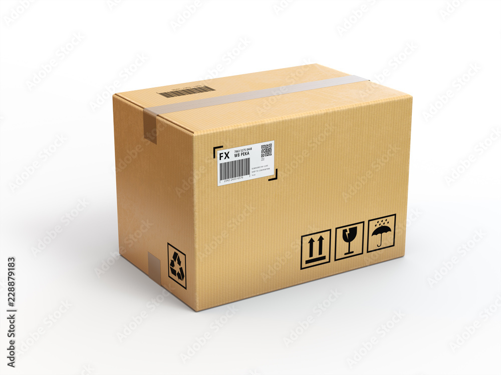 cargo box on white background,isolated on white,3d rendering,conceptual ...