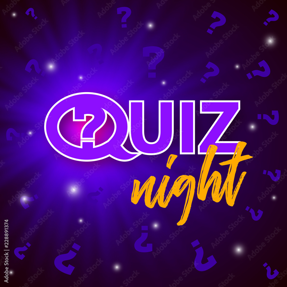Quiz night announcement poster design web banner background vector ...