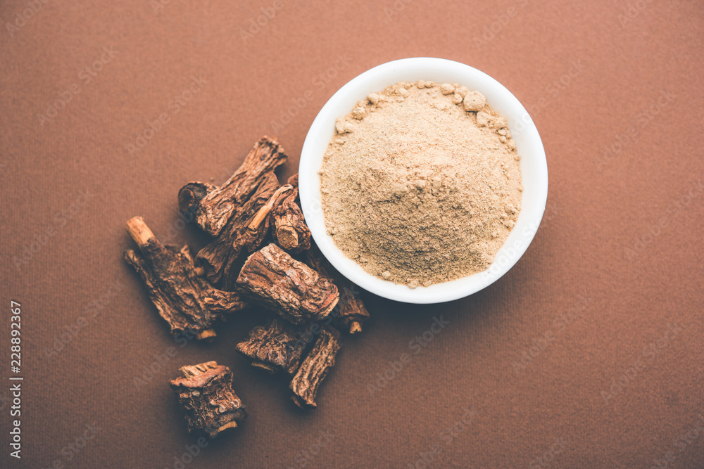 Hemidesmus indicus also known as Ananthamoola or Naruneendi or Nannari ...