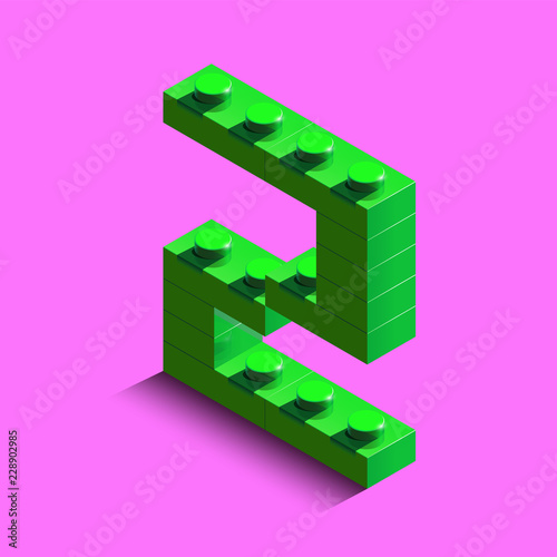 Realistic red 3d isometric letter Z of the alphabet from constructor ...