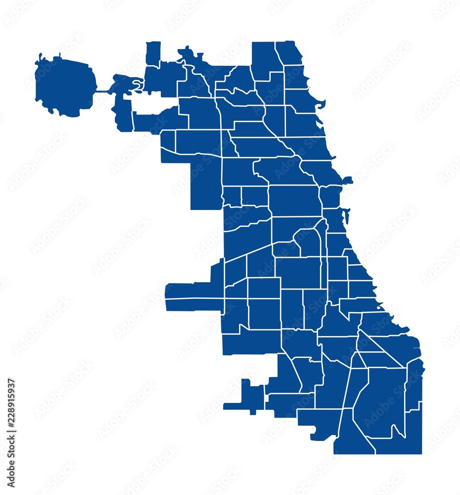 Map of Chicago Stock Vector | Adobe Stock
