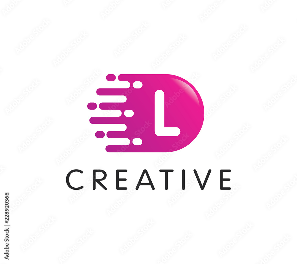 Dots Letter L Logo Stock Vector | Adobe Stock