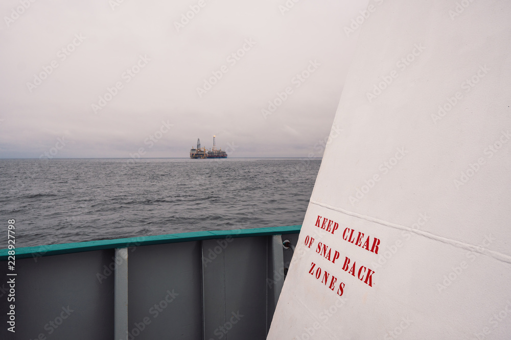 mooring safety onboard ship or vessel. snapback zones danger sign on ...