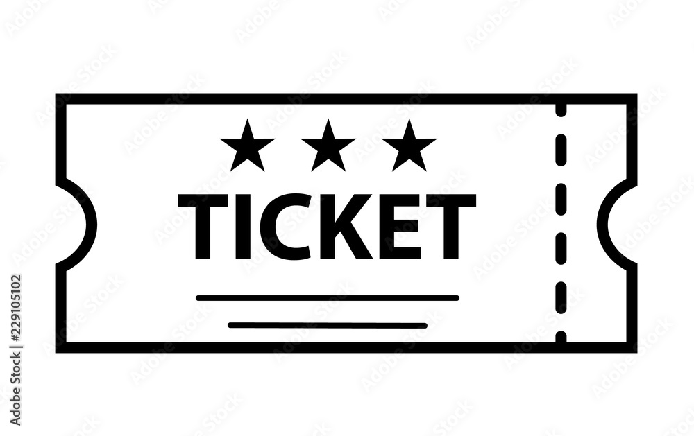 outline ticket icon on white background. ticket sign. flat style ...