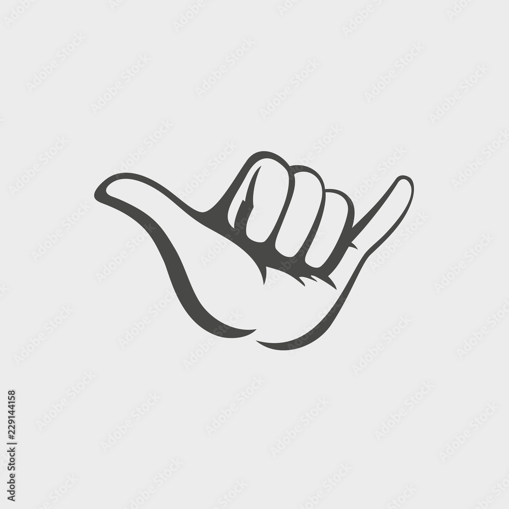 Shaka hand vector sign. Hang loose symbol Stock Vector | Adobe Stock