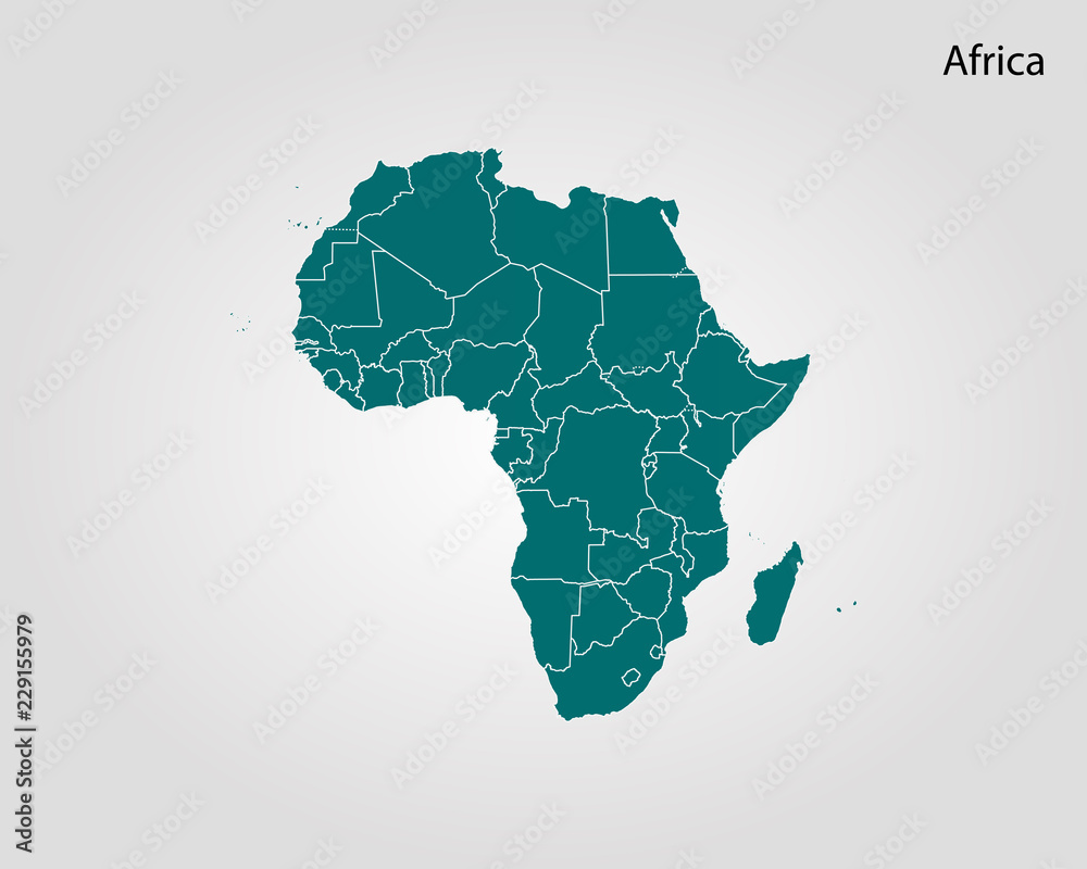 Map of Africa. Vector illustration. World map Stock Vector | Adobe Stock