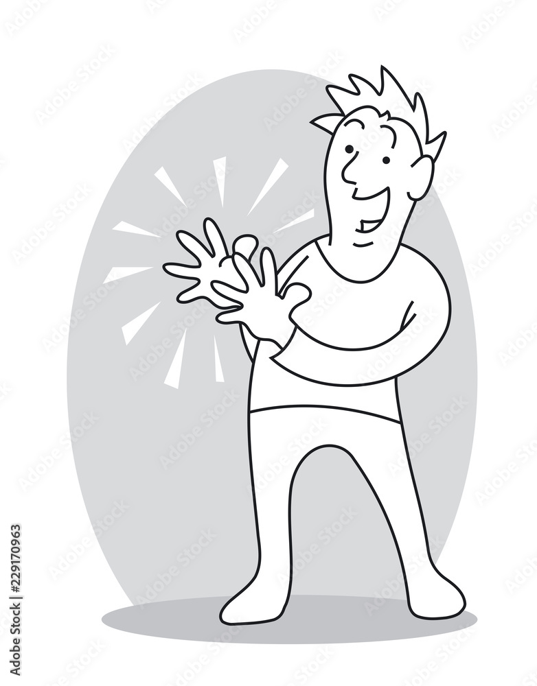 Smiling Man Clapping Hands. Cartoon vector illustration Stock Vector ...