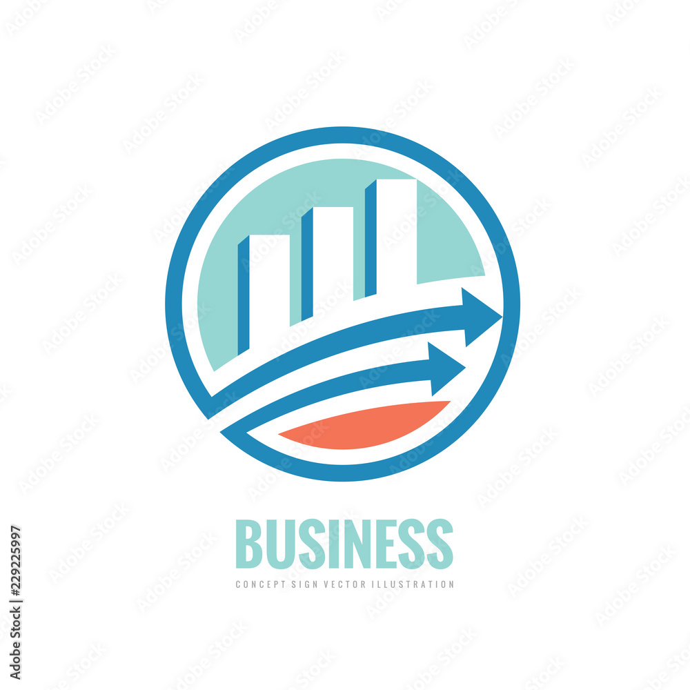 Business finance logo template - vector concept illustration. Economic ...