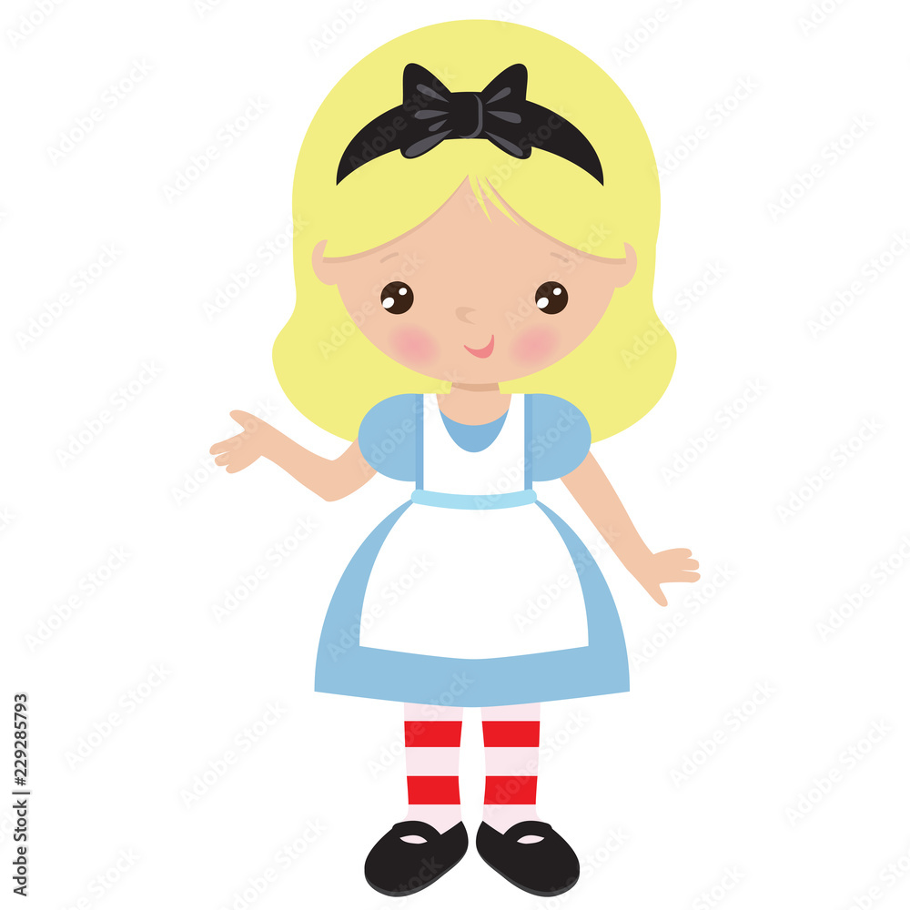 Alice in Wonderland vector cartoon illustration Stock Vector | Adobe Stock